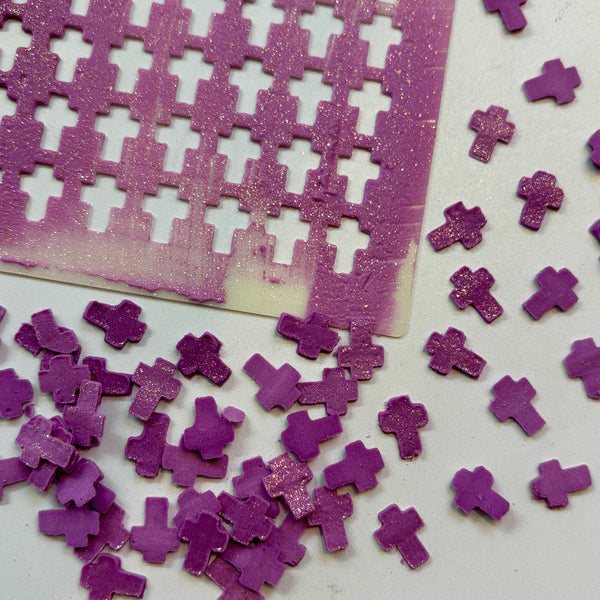 Cross Sprinkles Stencil - bakeartstencils