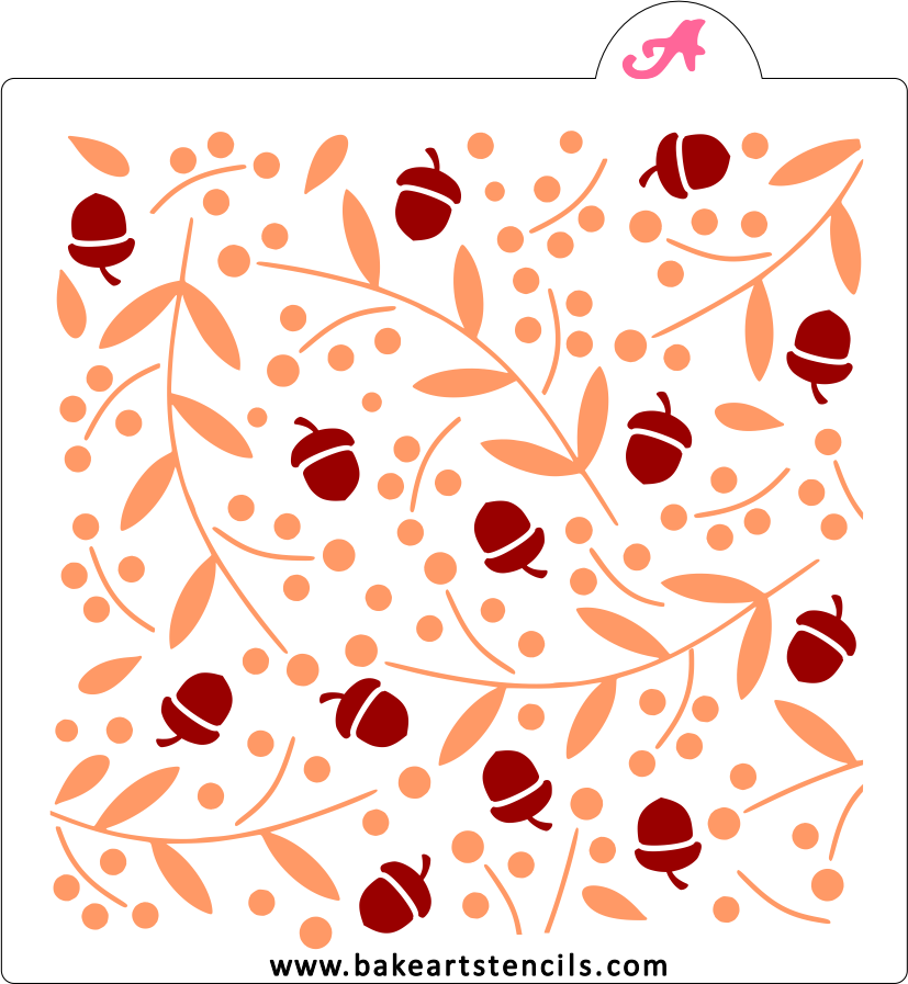 acorn leaf stencil