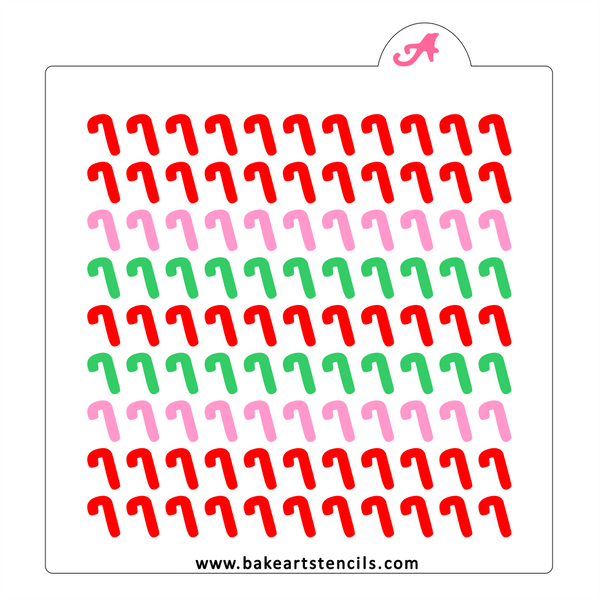 Candy Cane Sprinkles Stencil - bakeartstencils
