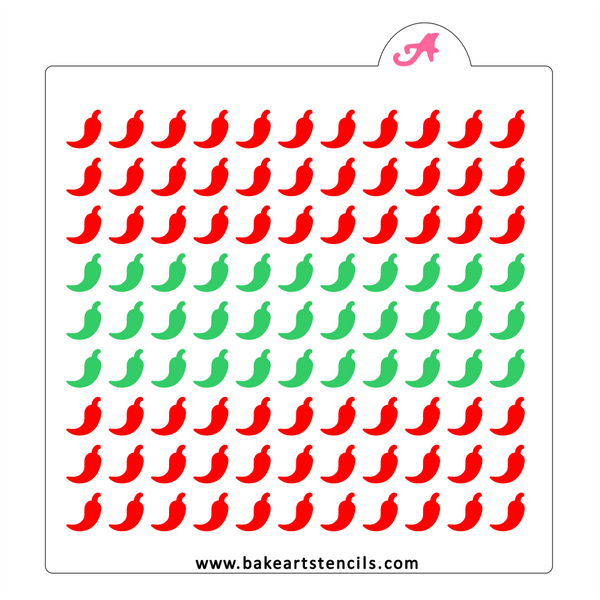 Chili Pepper Sprinkles Stencil - bakeartstencils