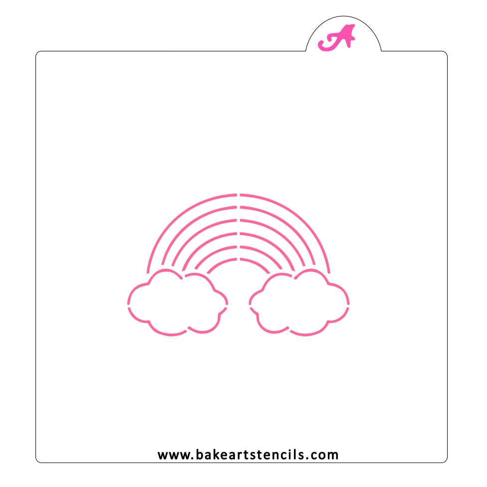 Colorful Rainbow PYO Cookie Stencil - bakeartstencils