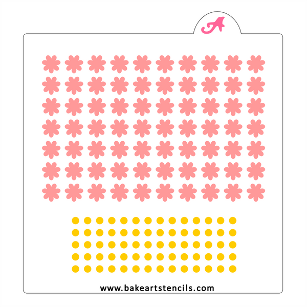 Daisy Sprinkles Stencil - bakeartstencils