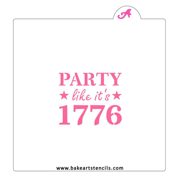 Party Like It's 1776 Cookie Stencil - bakeartstencils