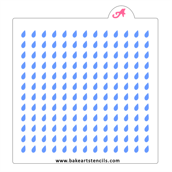 Raindrop Sprinkles Stencil - bakeartstencils