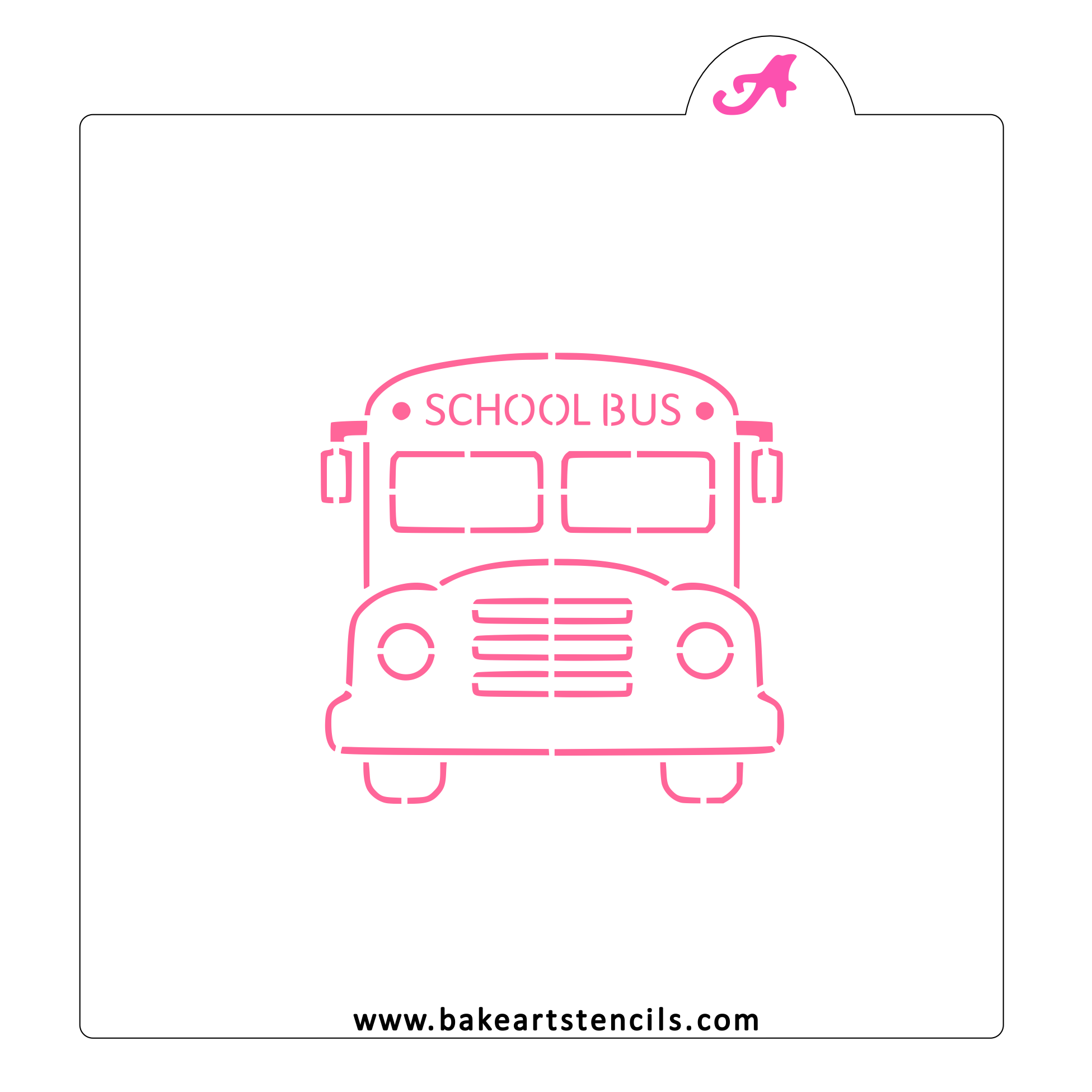 School Bus PYO Stencil - bakeartstencils