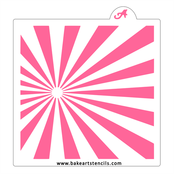 Side Sunburst Cookie Stencil - bakeartstencils