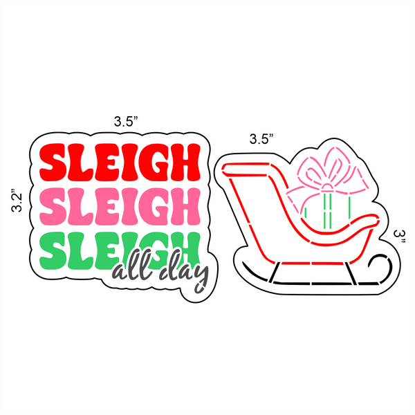 Sleigh All Day Cutter/Stencil - bakeartstencils