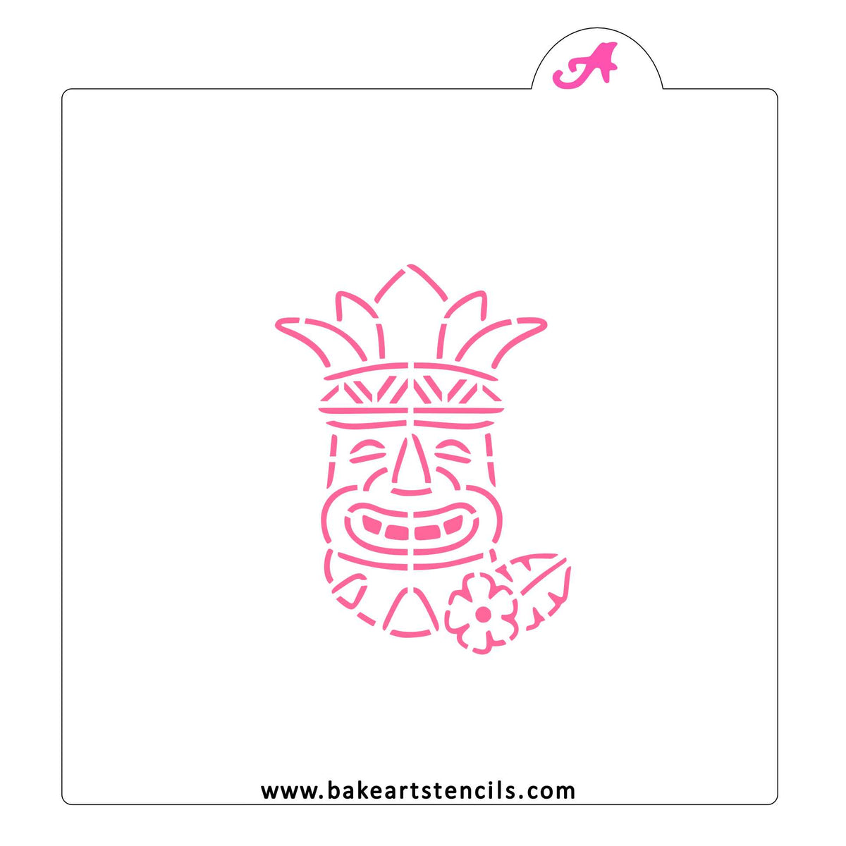 Tiki Mask PYO Stencil | Luau Cookie Stencil - bakeartstencils