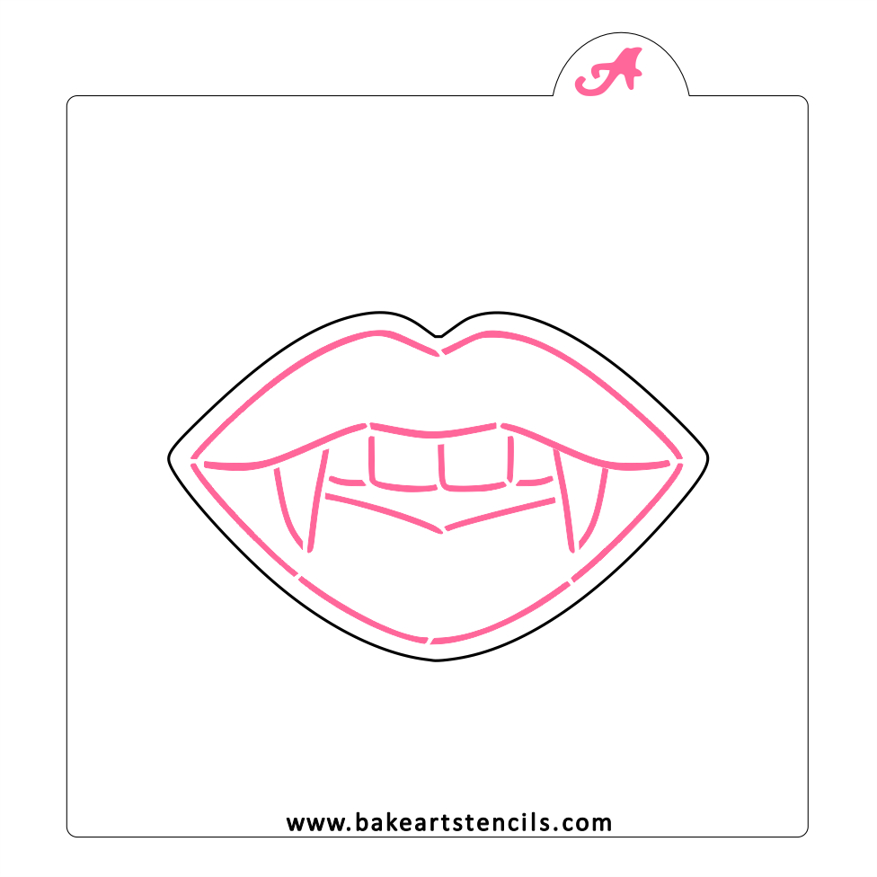 Vampire Kiss Cutter/Stencil - bakeartstencils