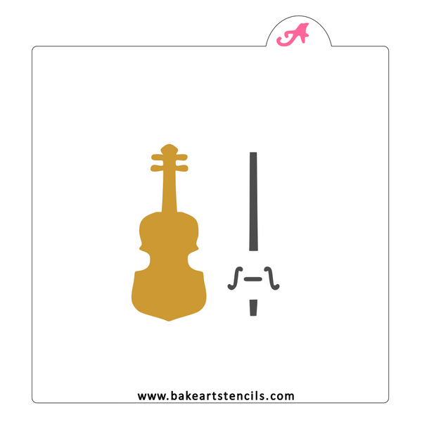 Violin Cookie Stencil | Music Cookie Stencil - bakeartstencils