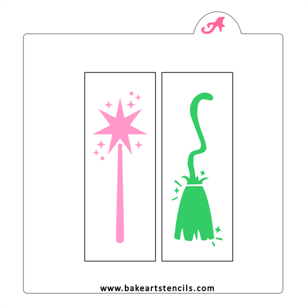 Wand and Broom Stack Sticks Stencil - bakeartstencils