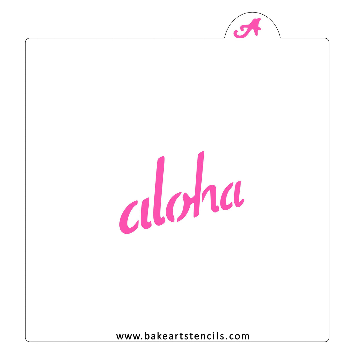 Aloha Cookie Stencil - bakeartstencils