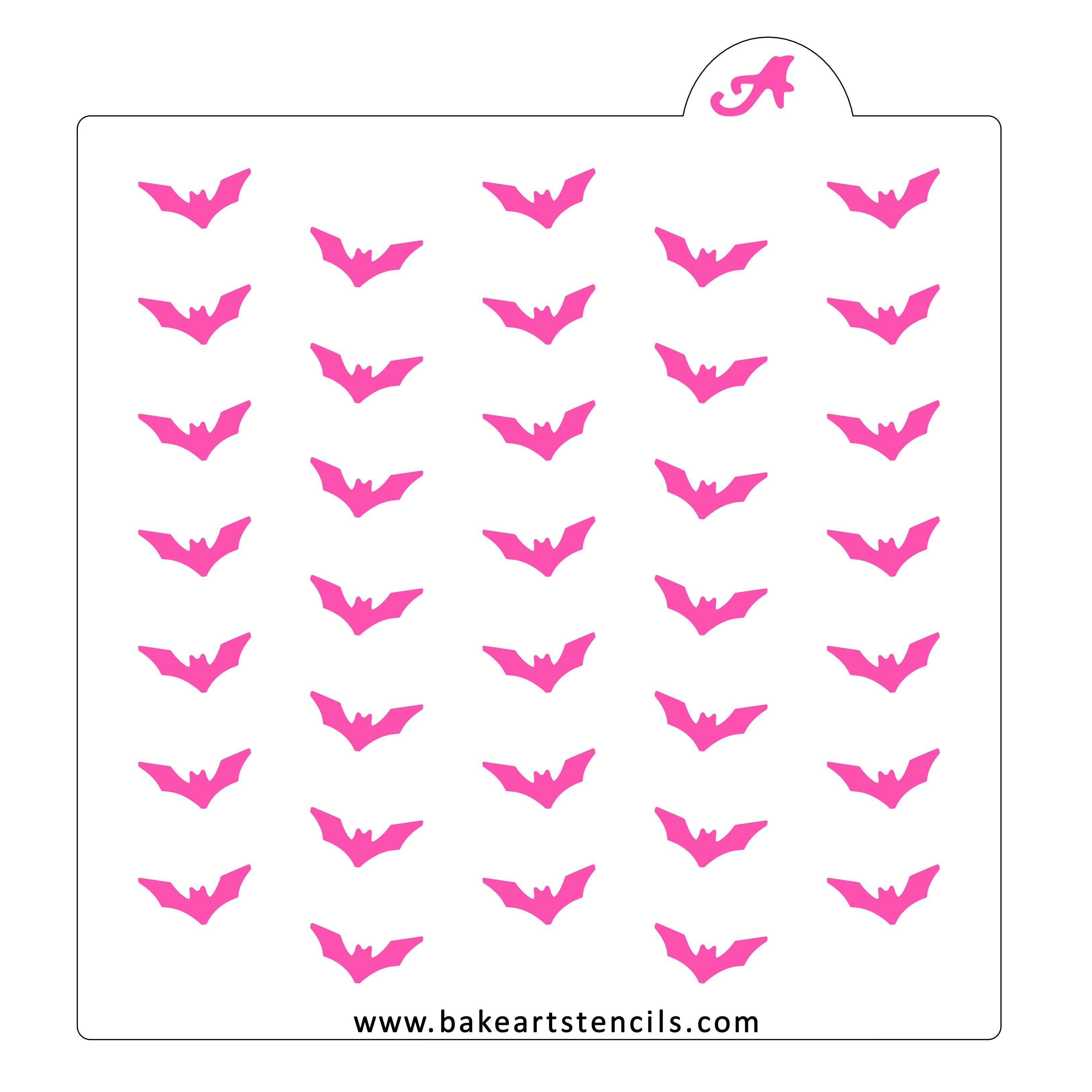 Bats Pattern Cookie Stencil - bakeartstencils