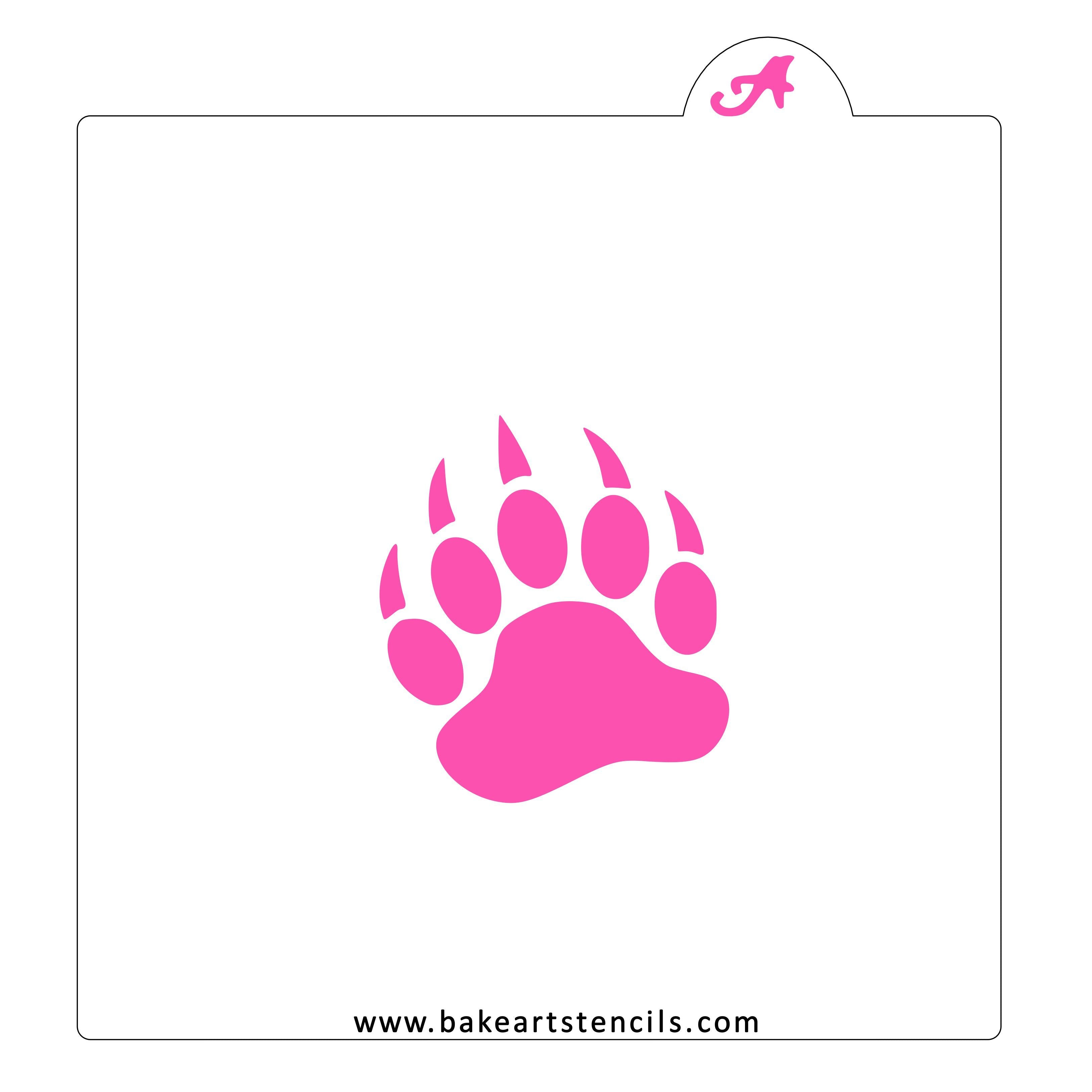 Bear Paw Print Stencil