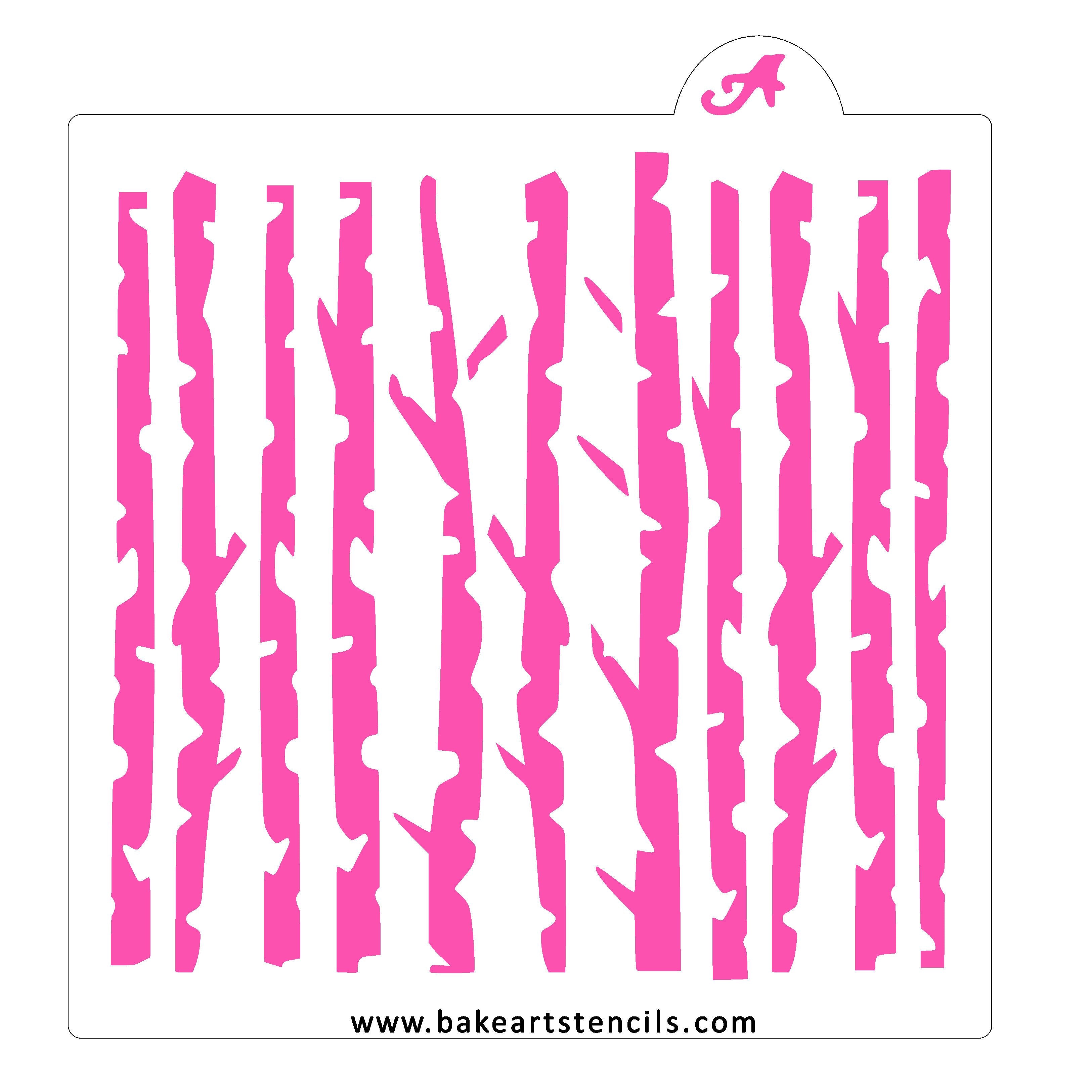 Birch Trees Cookie Stencil - bakeartstencils