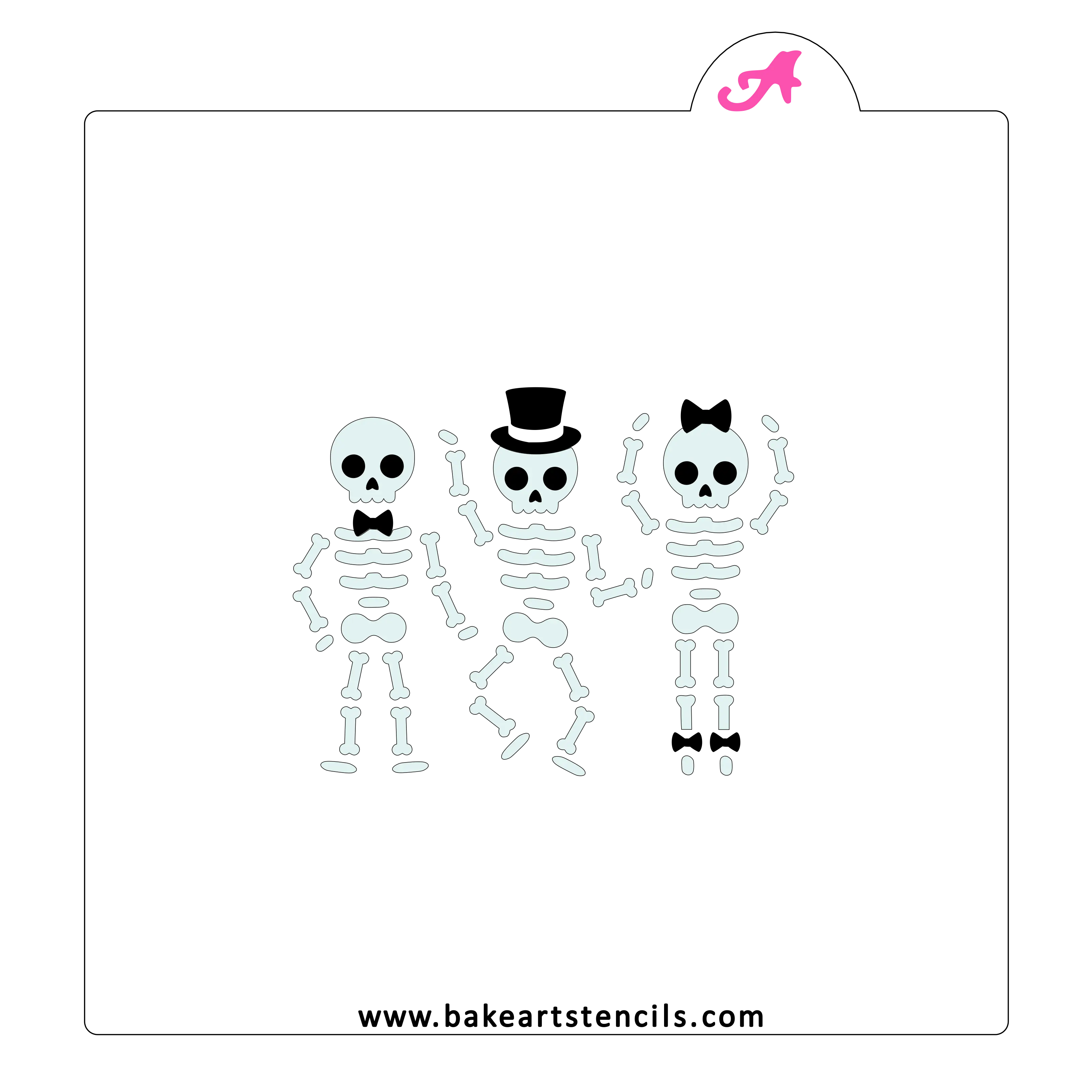 Bones Boogie Cookie Stencil Set - bakeartstencils