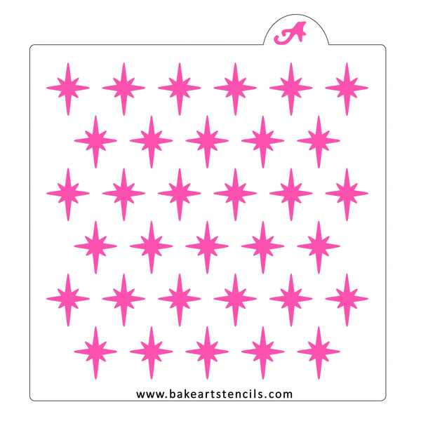 Bright Stars Cookie Stencil - bakeartstencils