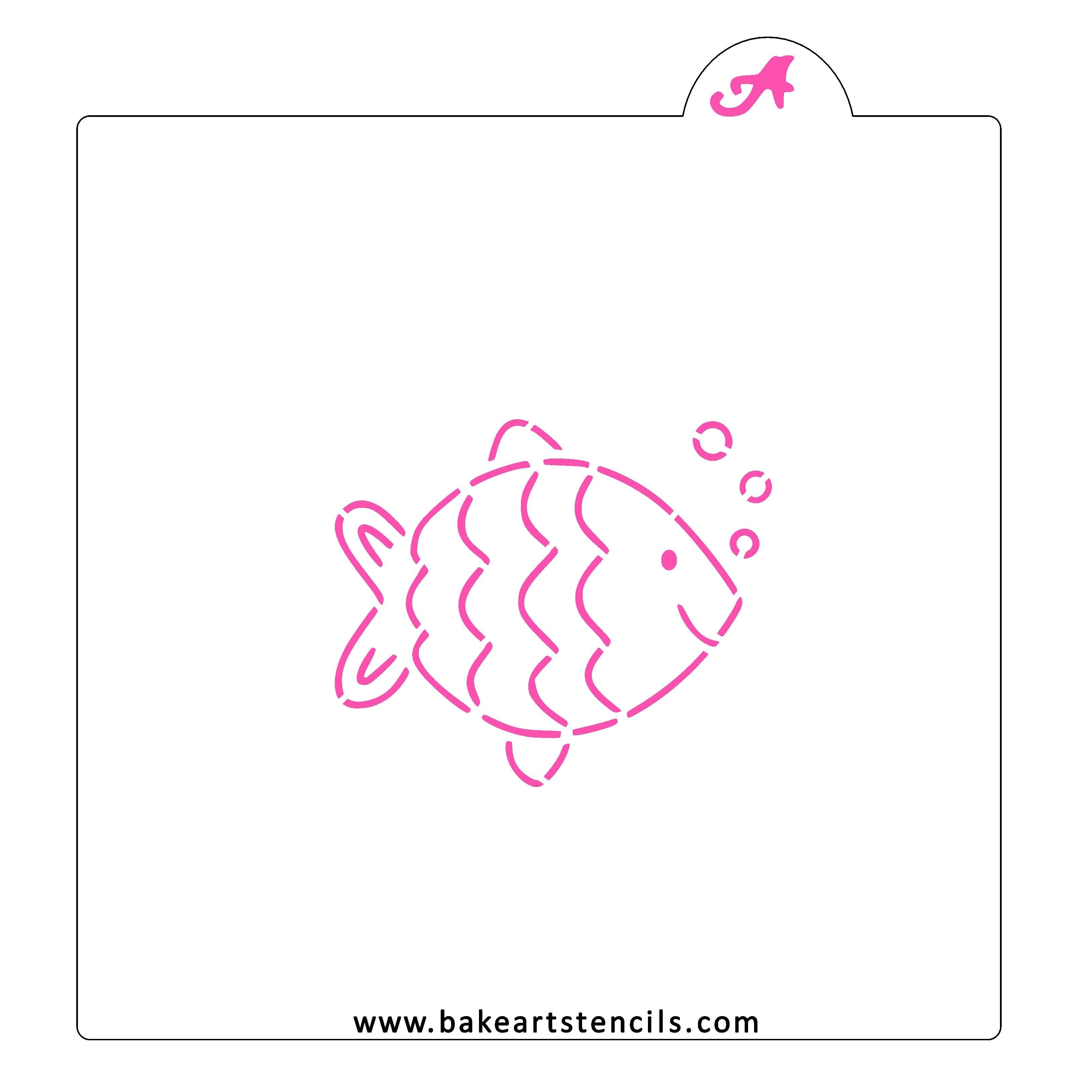Bubbly Fish PYO Stencil - bakeartstencils