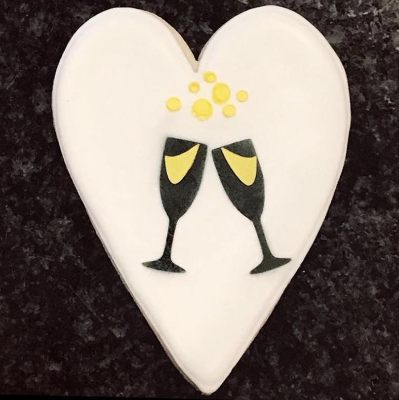 Champagne Toast Cookie Stencil - bakeartstencils