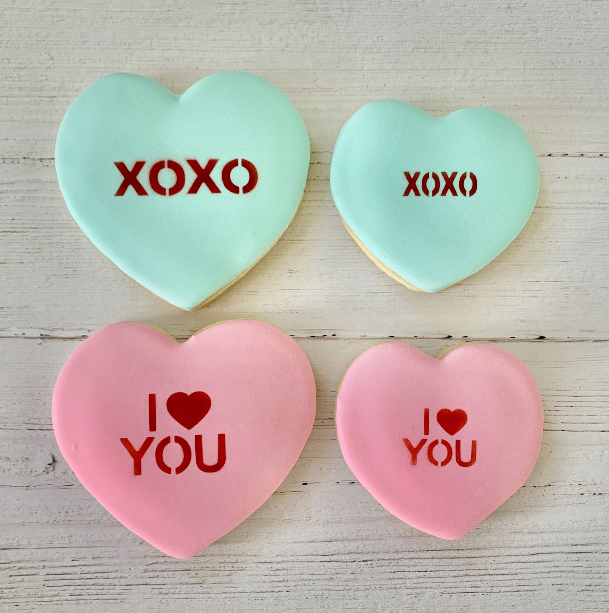 Conversation Hearts Stencil Set | Valentines Cookie Stencil ...