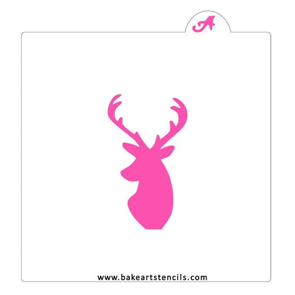 Deer Bust Cookie Stencil - bakeartstencils