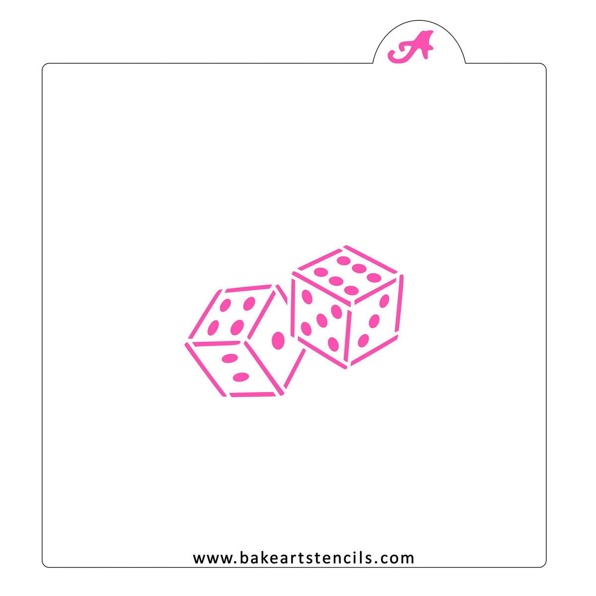 Dice Cookie Stencil - bakeartstencils