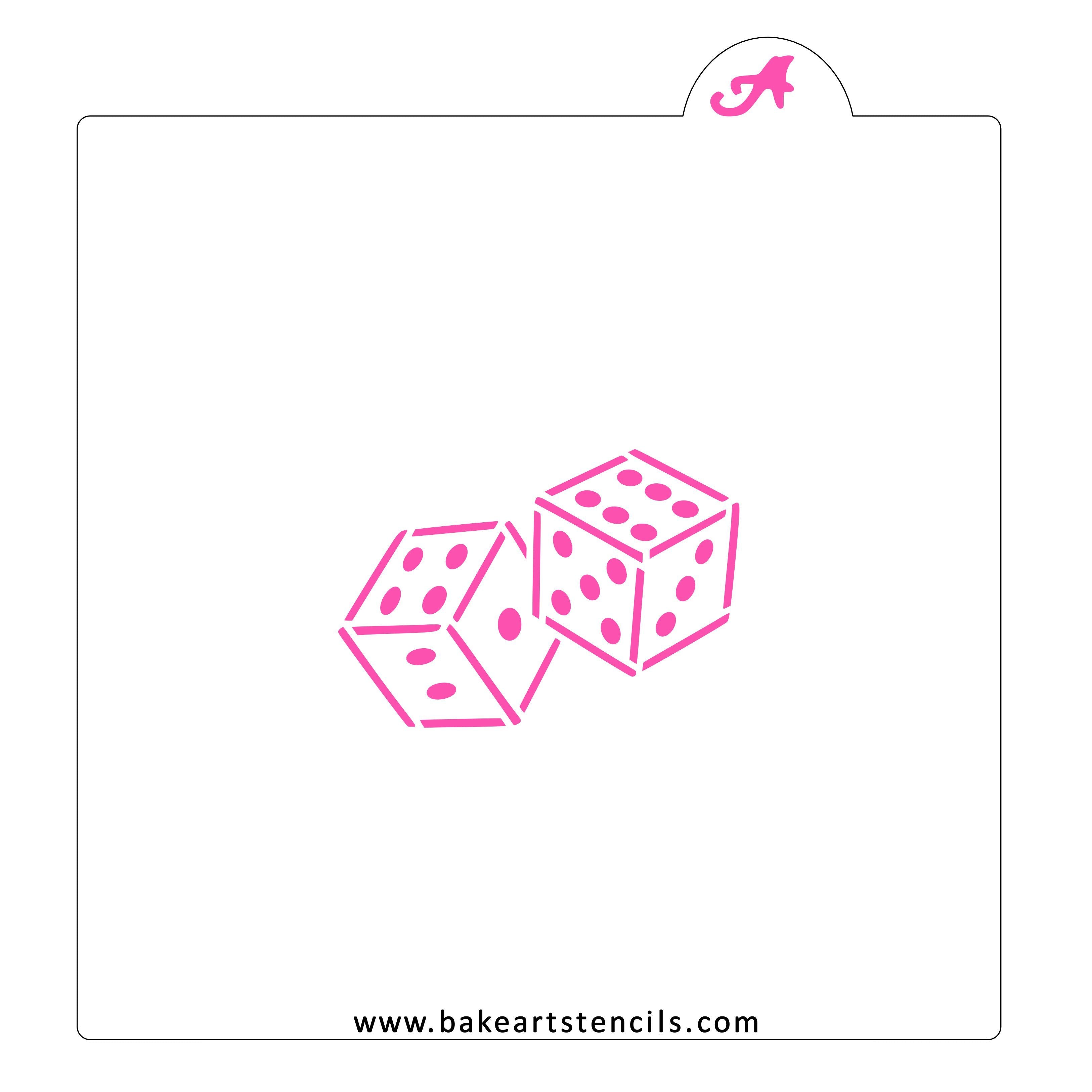 Dice Cookie Stencil - bakeartstencils