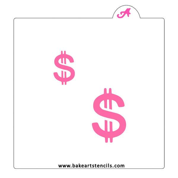 Dollar Sign Cookie Stencil | Money Cookie Stencil - bakeartstencils