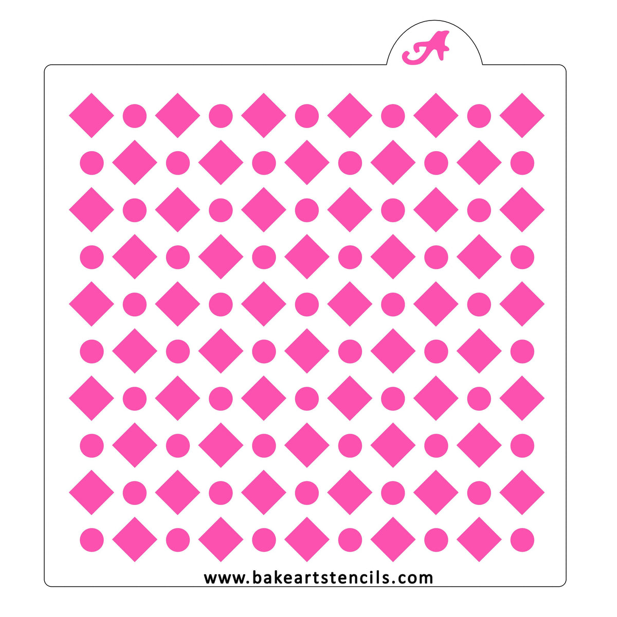 Dots and Diamonds Pattern Stencil - bakeartstencils