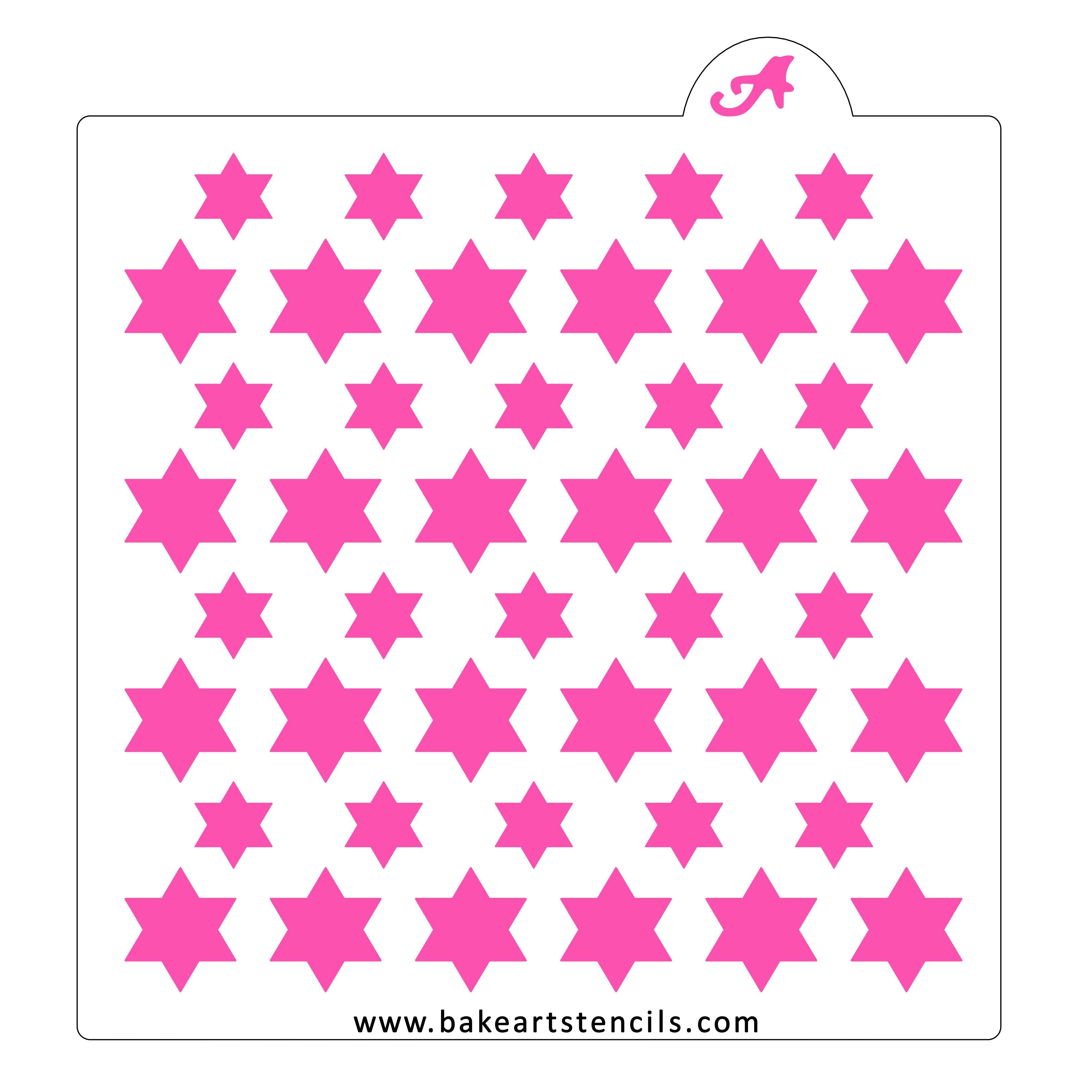 Double Stars of David Stencil - bakeartstencils
