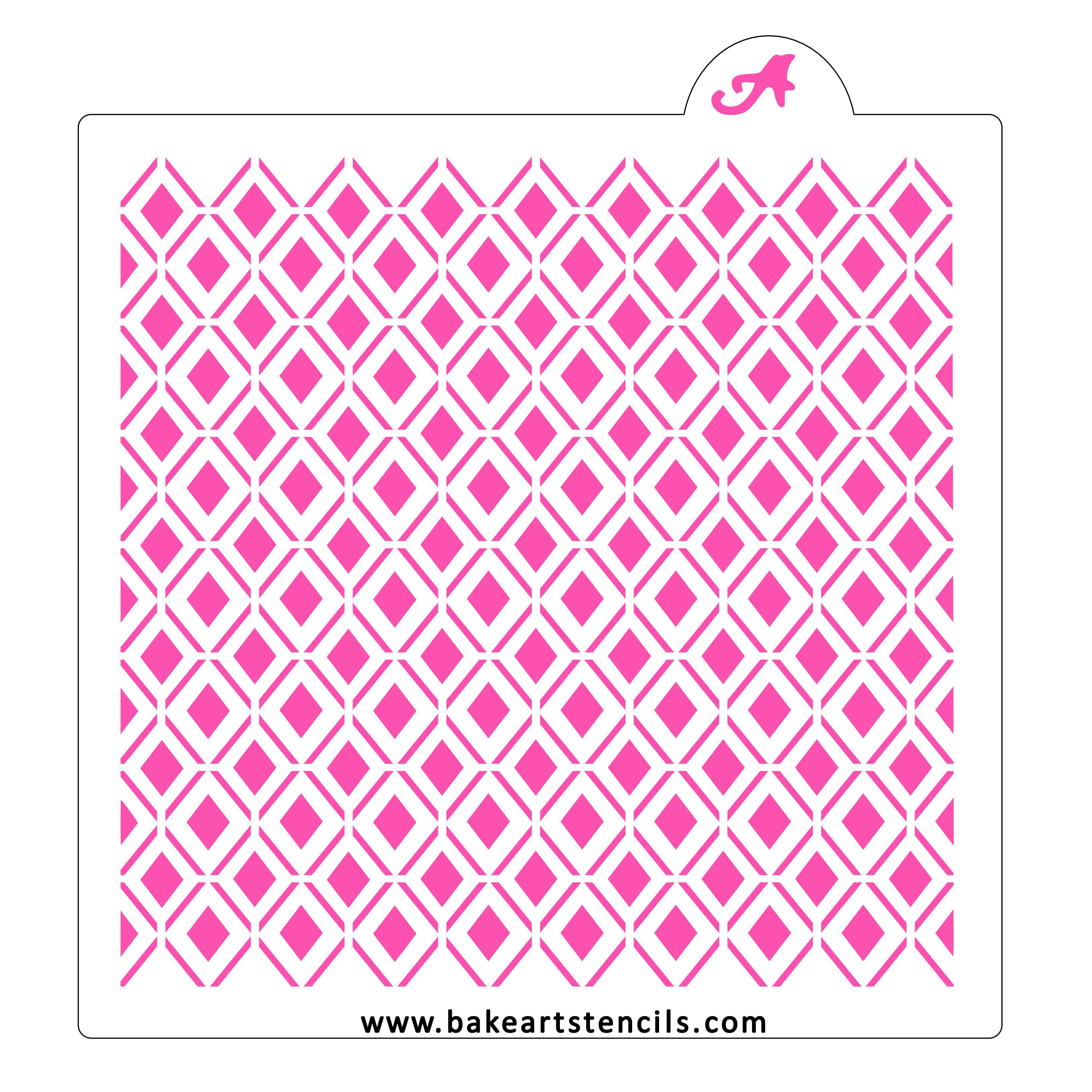 Doubled Diamonds Pattern Stencil - bakeartstencils
