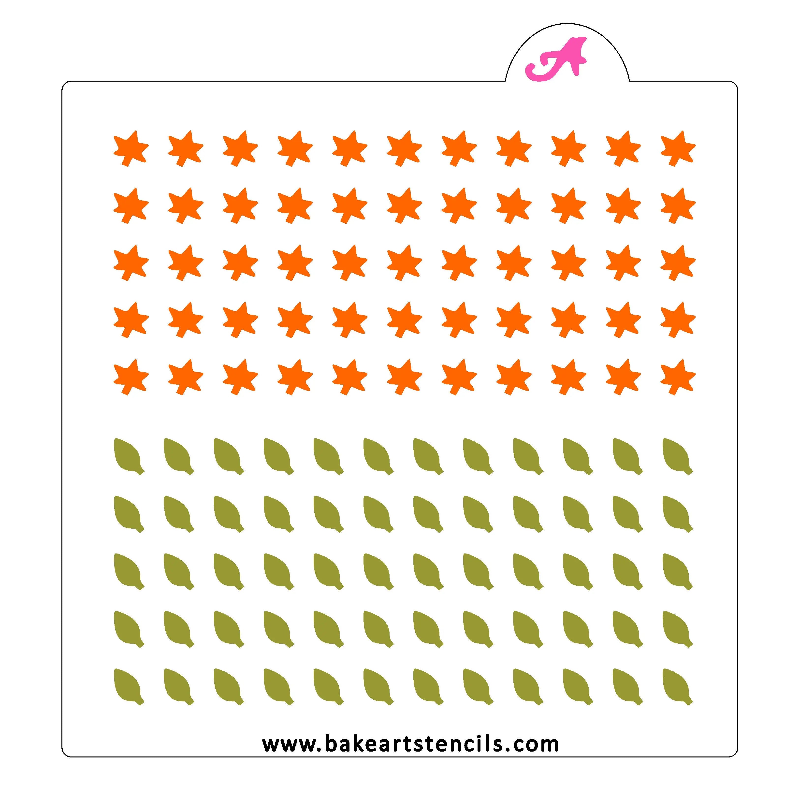 Fall Leaf Sprinkles Stencil - bakeartstencils
