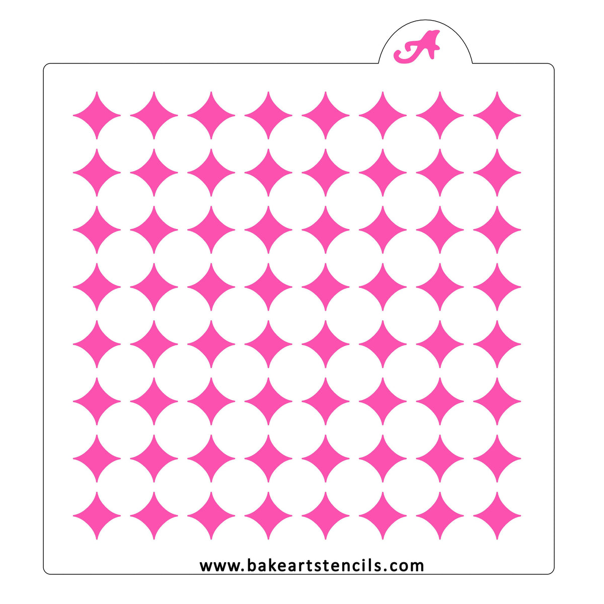 Fancy Diamond Pattern Stencil | Diamonds Cookie Stencil - bakeartstencils