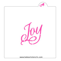 Fancy Joy Cookie Stencil - bakeartstencils