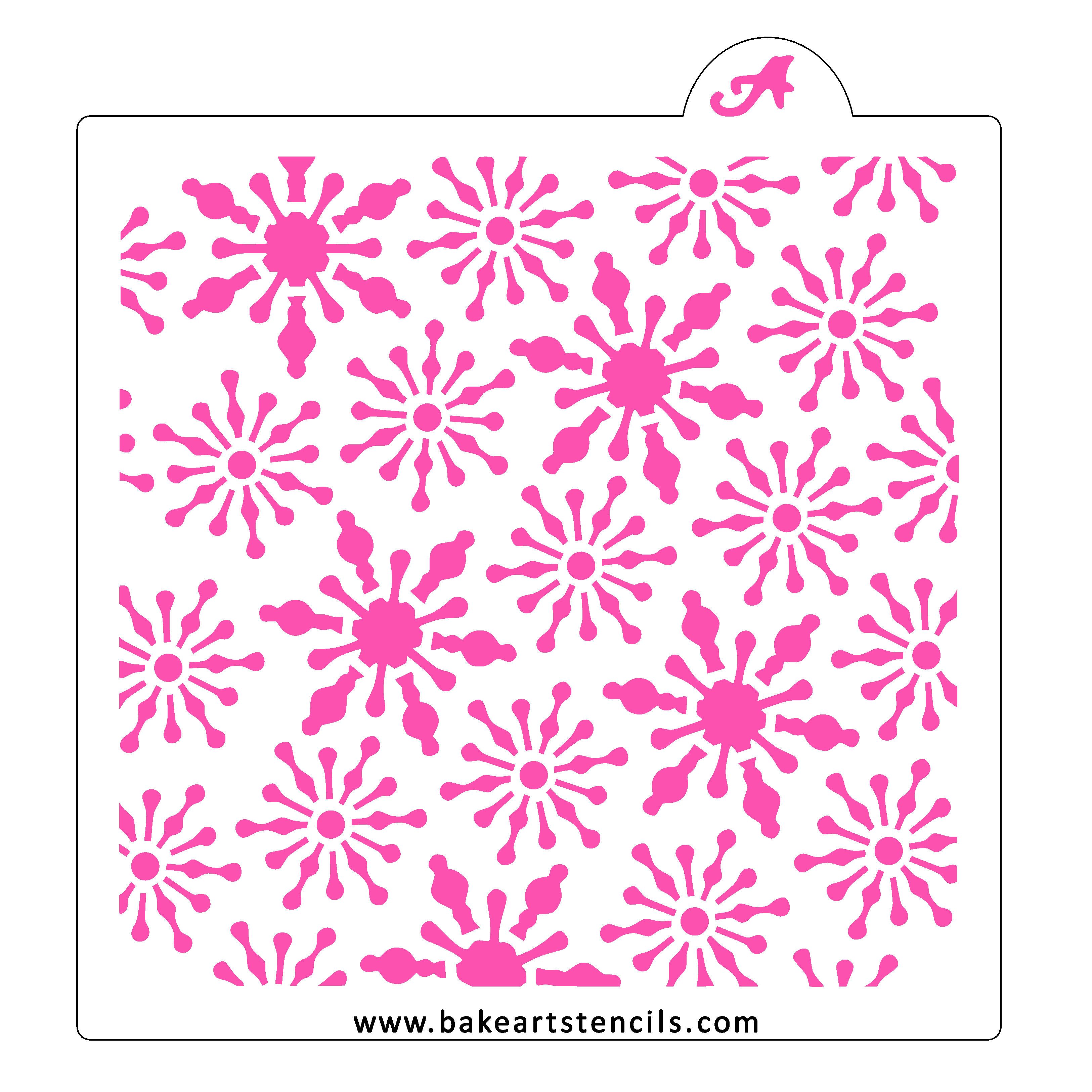Fancy Snowflake Pattern Stencil - bakeartstencils