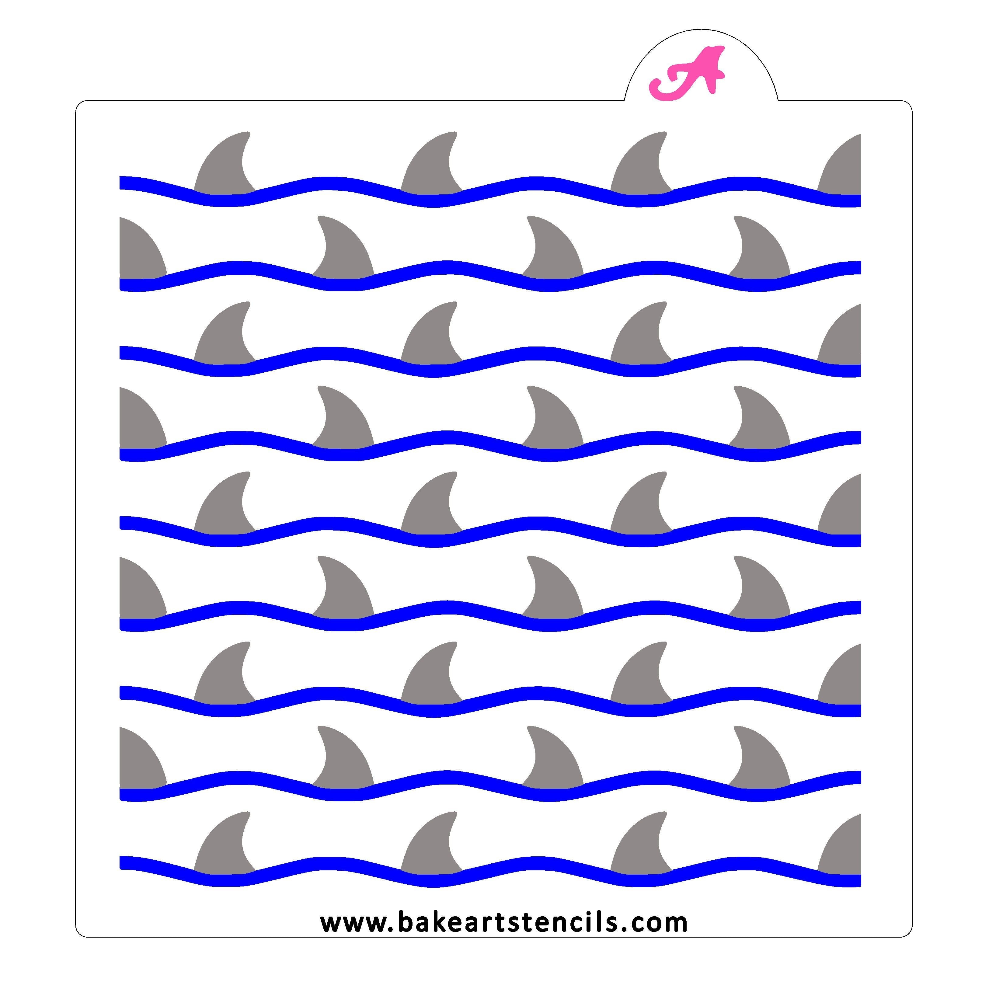Fin Swim Pattern Stencil Set - bakeartstencils