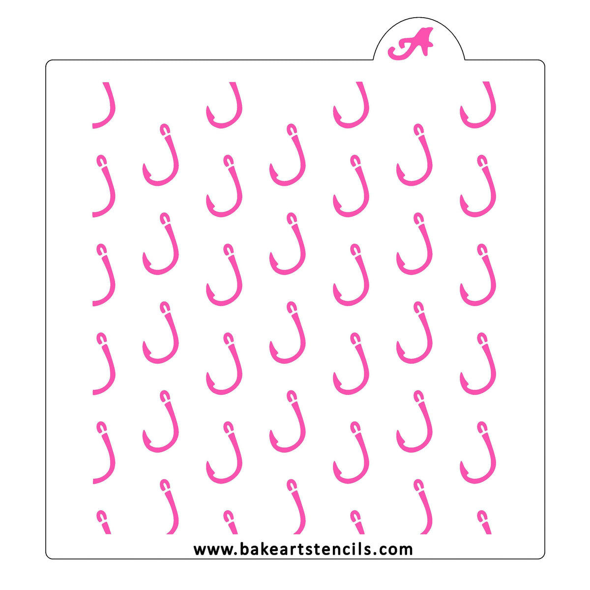 Fish Hook Pattern Cookie Stencil - bakeartstencils