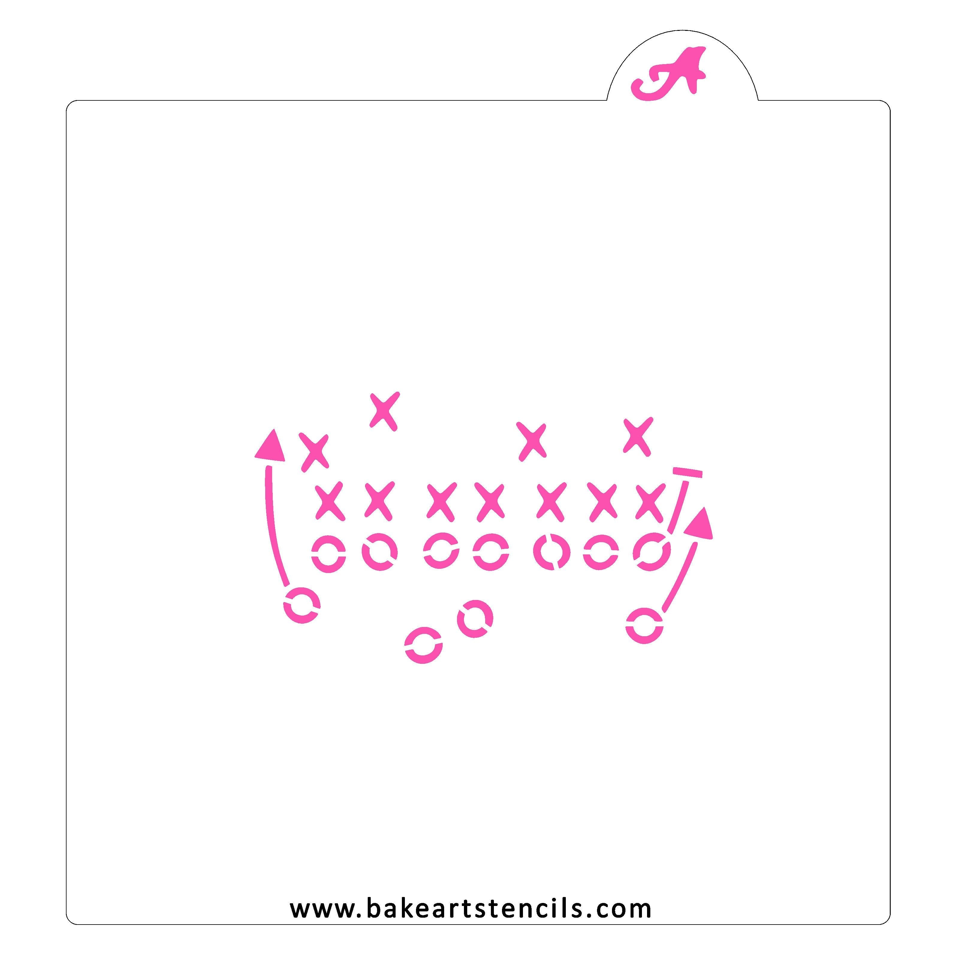 Football Play Cookie Stencil - bakeartstencils