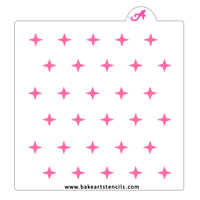 Four Point Stars Pattern Stencil - bakeartstencils
