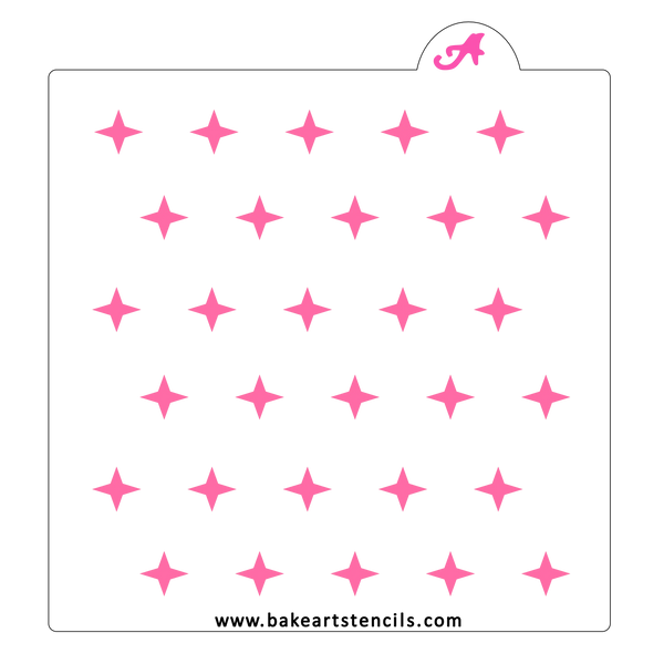 Four Point Stars Pattern Stencil - bakeartstencils