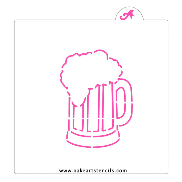 Frothy Beer Mug Cookie Stencil - bakeartstencils