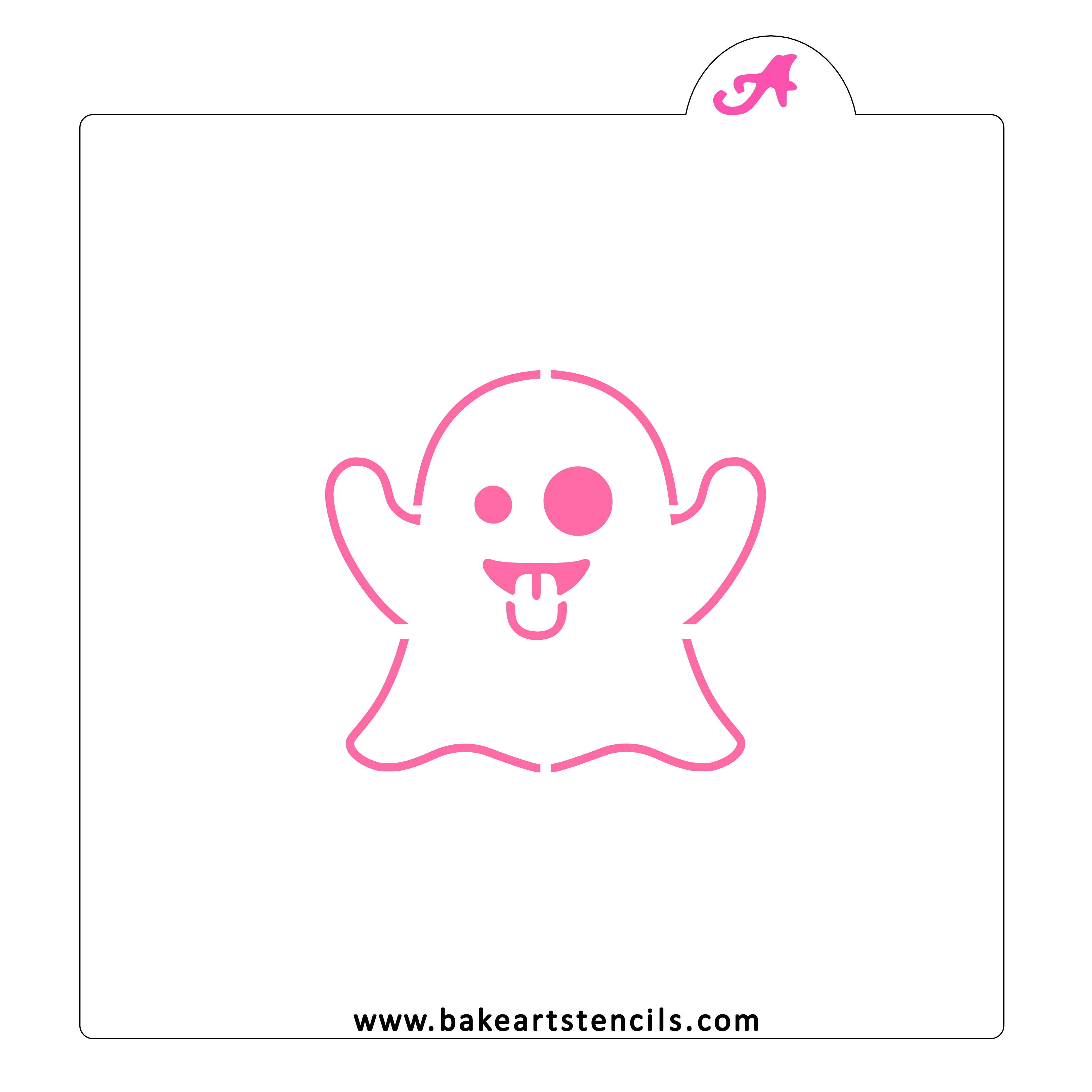 Cute Ghost Stencils Art Factory | Glitter Tattoo Stencil (850) Ghost