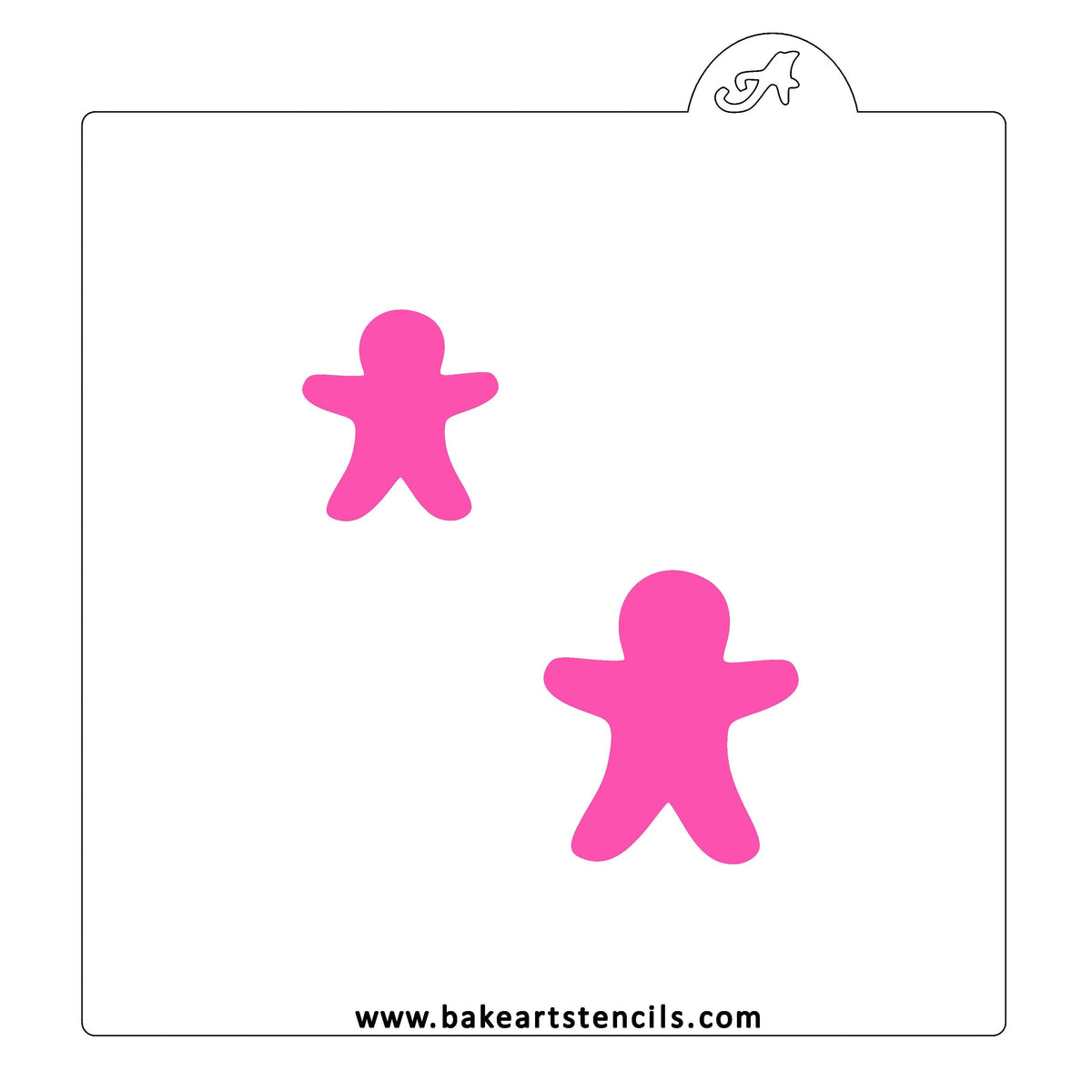 Gingerbread Man Silhouette Cookie Stencil - bakeartstencils