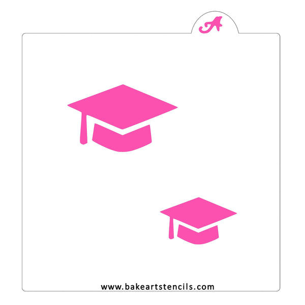 Grad Caps Stencil - bakeartstencils