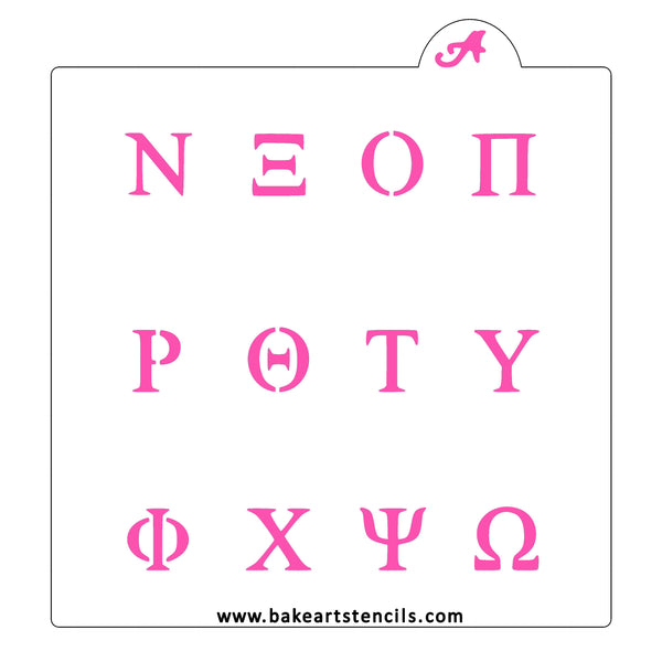 Greek Letters Stencil Set - bakeartstencils