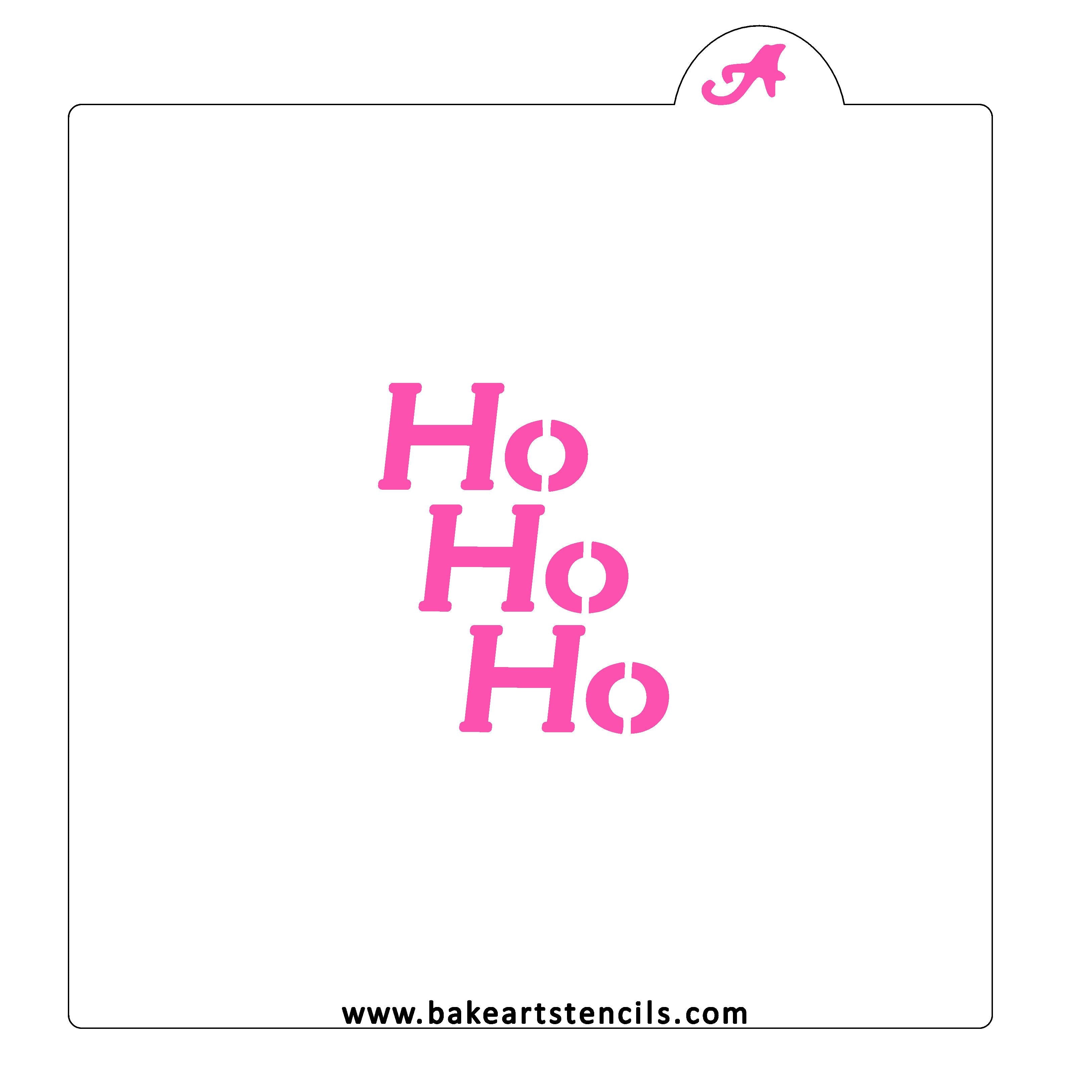 HO HO HO Santa Cookie Stencil - bakeartstencils