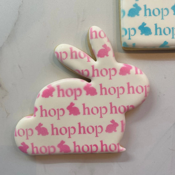 Hop Hop Hop Cookie Stencil - bakeartstencils