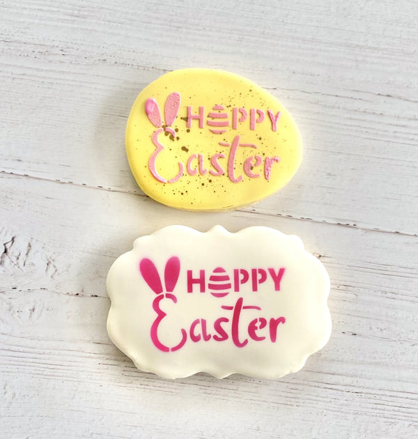 Hoppy Easter Cookie Stencil - bakeartstencils