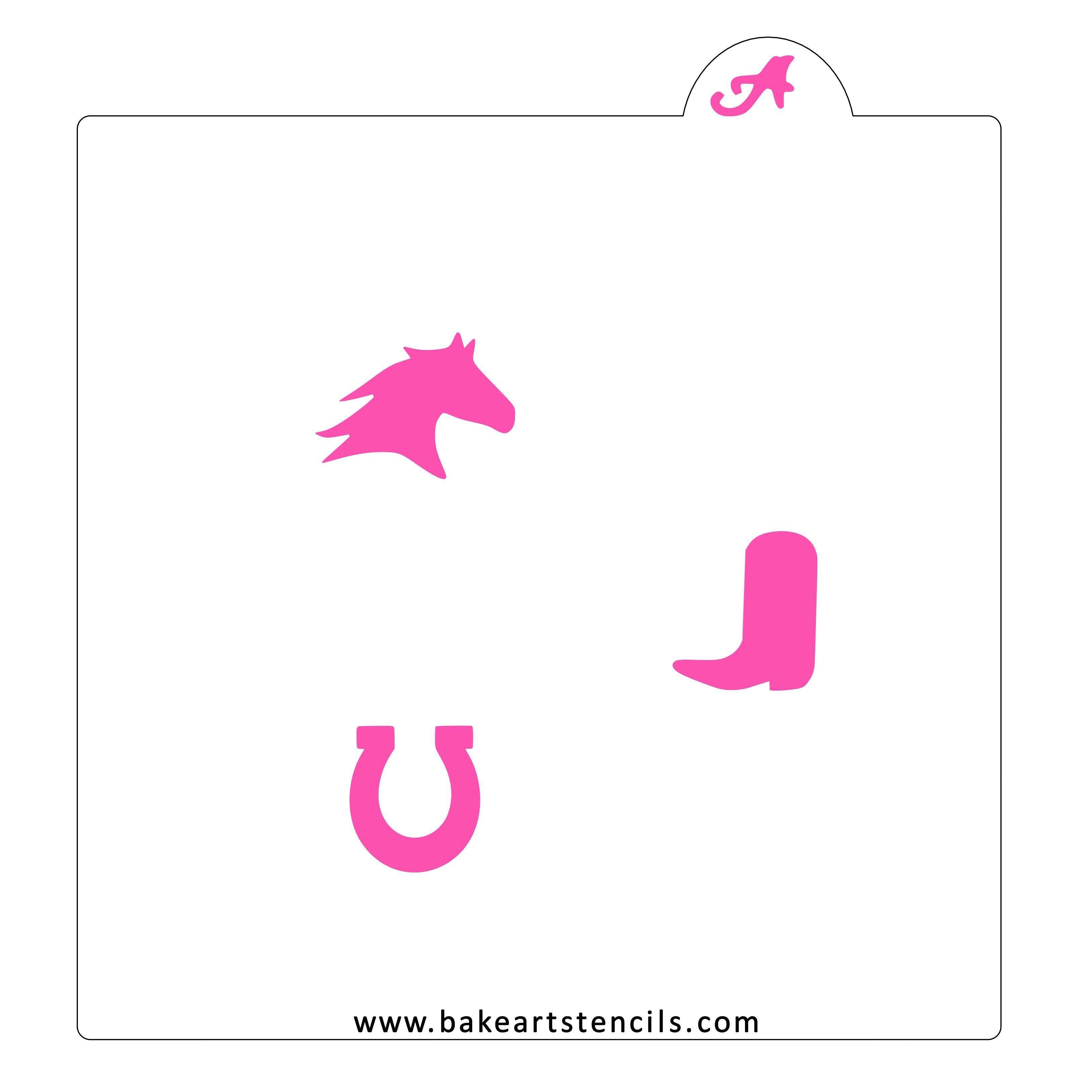 Horse Themed Oreo Stencil - bakeartstencils