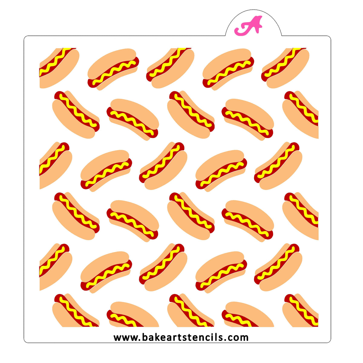 Hot Dog Pattern Stencil Set - bakeartstencils